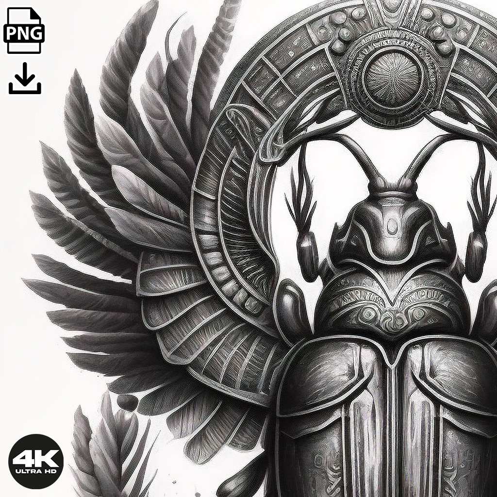 Scarab Beetle Tattoo Design Download High Resolution Digital Art PNG ...