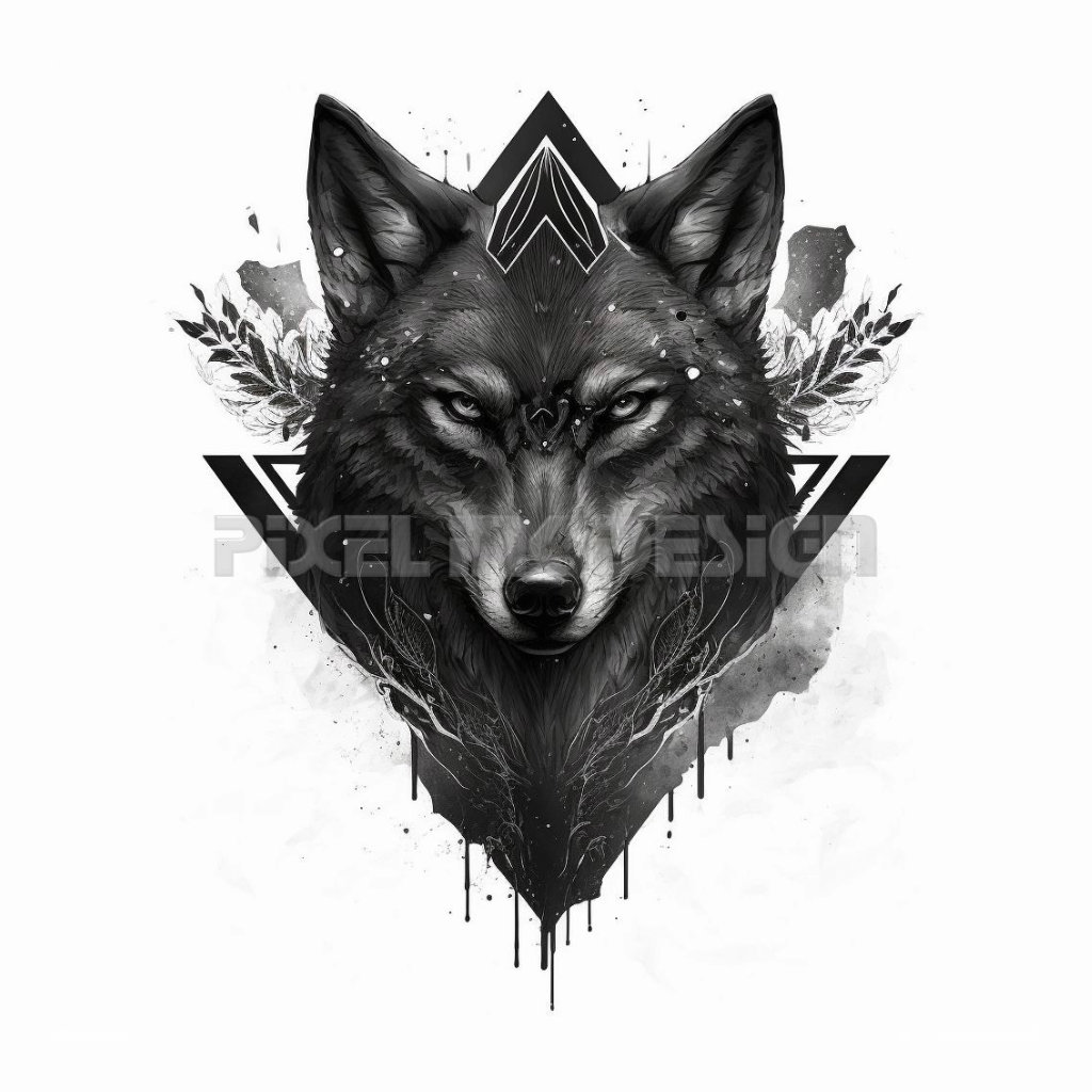 Alpha Wolf Tattoo Design