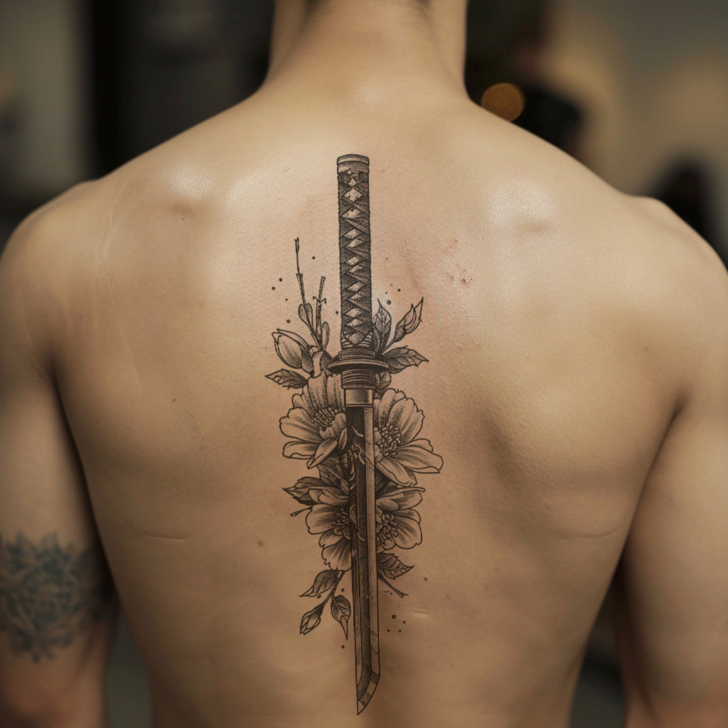 Katana Sword Tattoo Design Detailed High Resolution Digital Art on ...