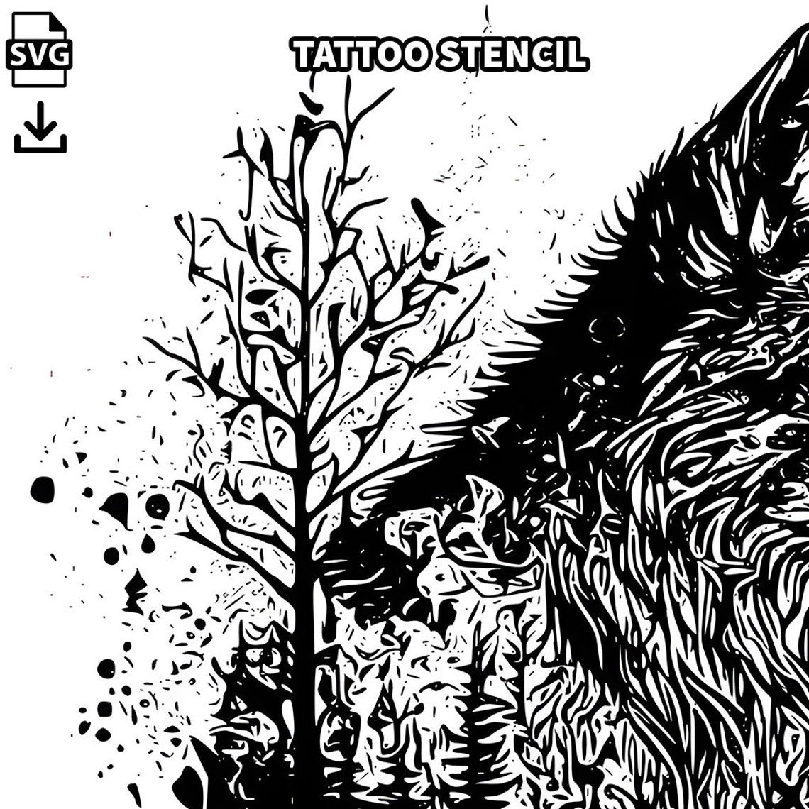 Wolf Tattoo Design Download High Resolution Digital Art PNG Transparent ...