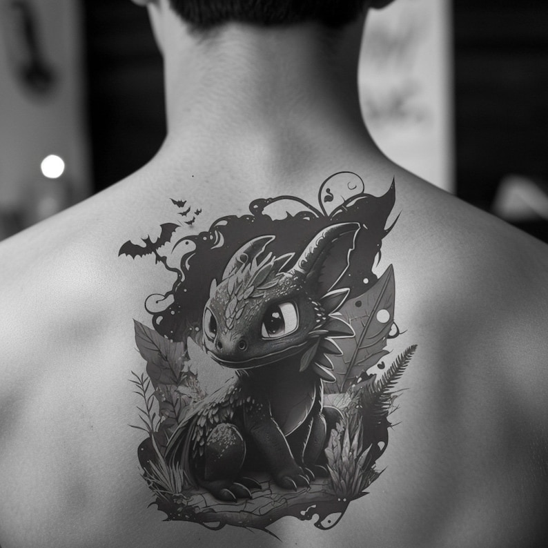 Toothless Dragon Tattoo Design Download High Resolution Digital PNG Art ...