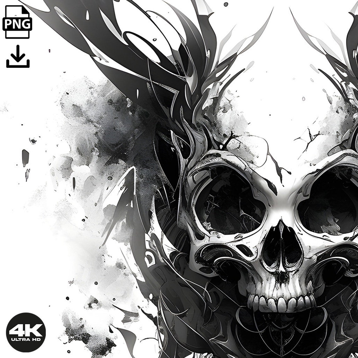 Scull Tattoo Design Transparent Background Download Detailed High ...