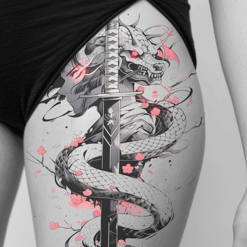 Katana Sword Tattoo Design - Download High Resolution Digital Art PNG ...