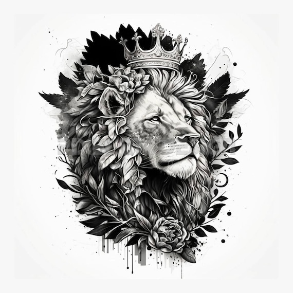 Tatuaggio Tribale Corona Leone