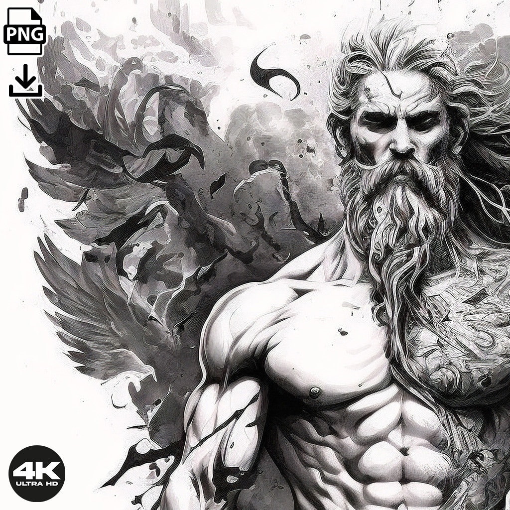 Zeus Tattoo Design - Download High Resolution Digital Art PNG ...