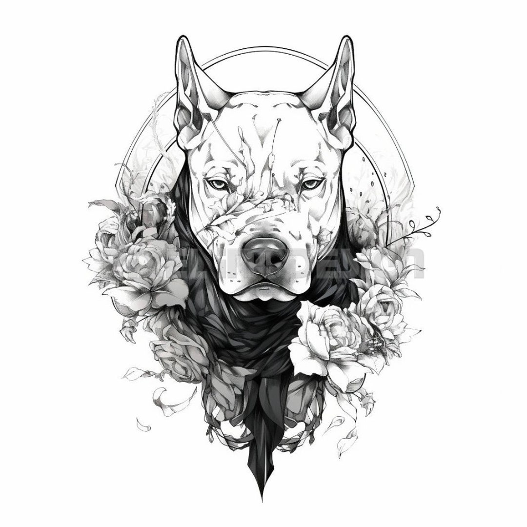 Pitbull Tattoo Design - Download High Resolution Digital Art PNG ...