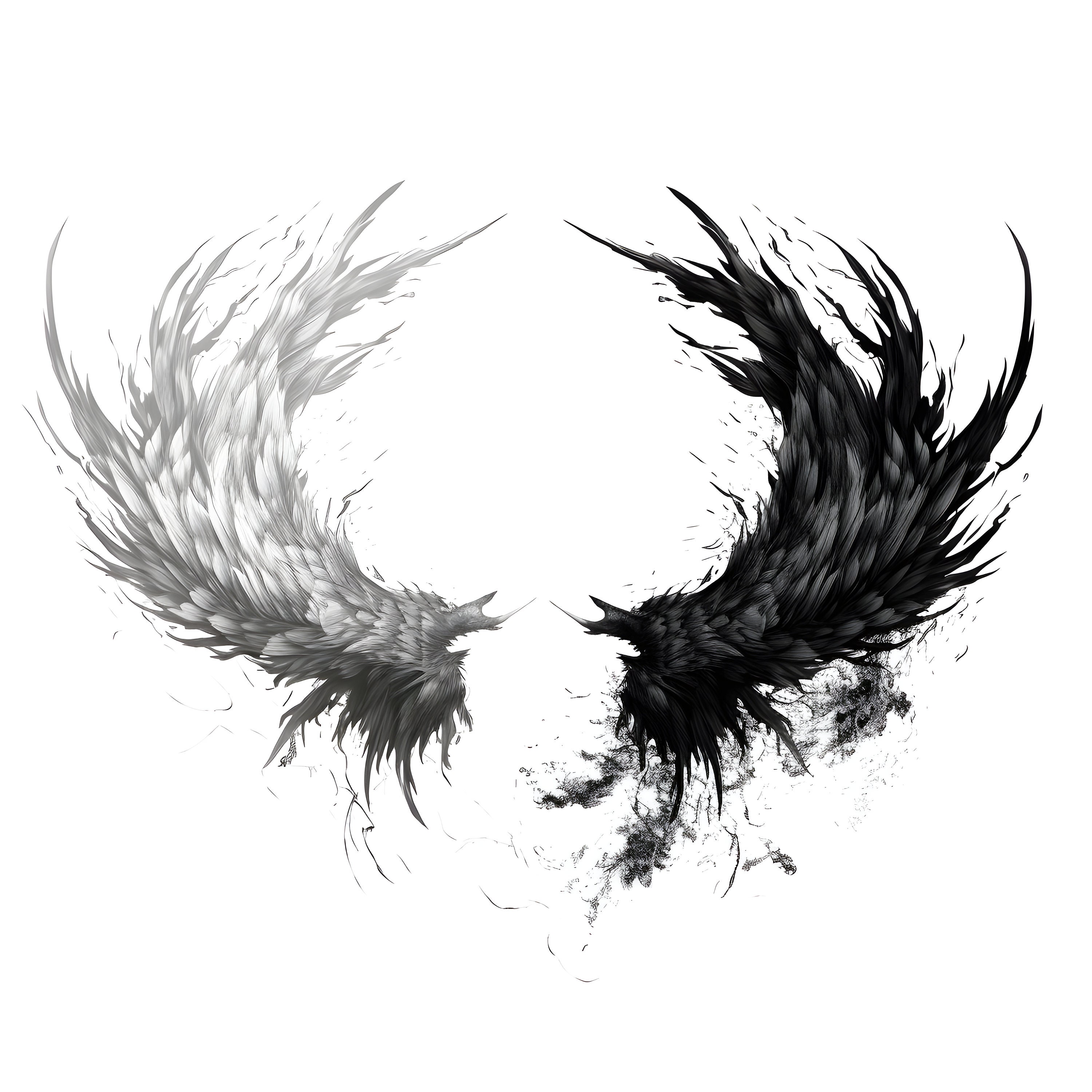 Falling Angel Feather Tattoo