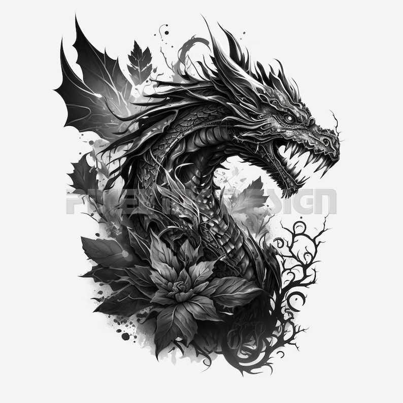 Dragon Tattoo - Transparent Background - Download High Resolution ...