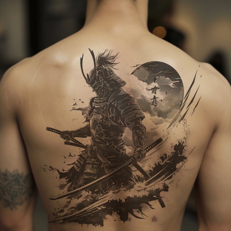 Samurai Warrior Tattoo Design Download High Resolution Digital Art PNG ...