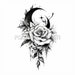Rose With a Moon Tattoo Design Download High Resolution Digital Art PNG ...