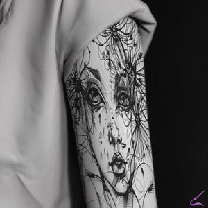 Dandeltion Woman Tattoo Design - Transparent Background - Download ...
