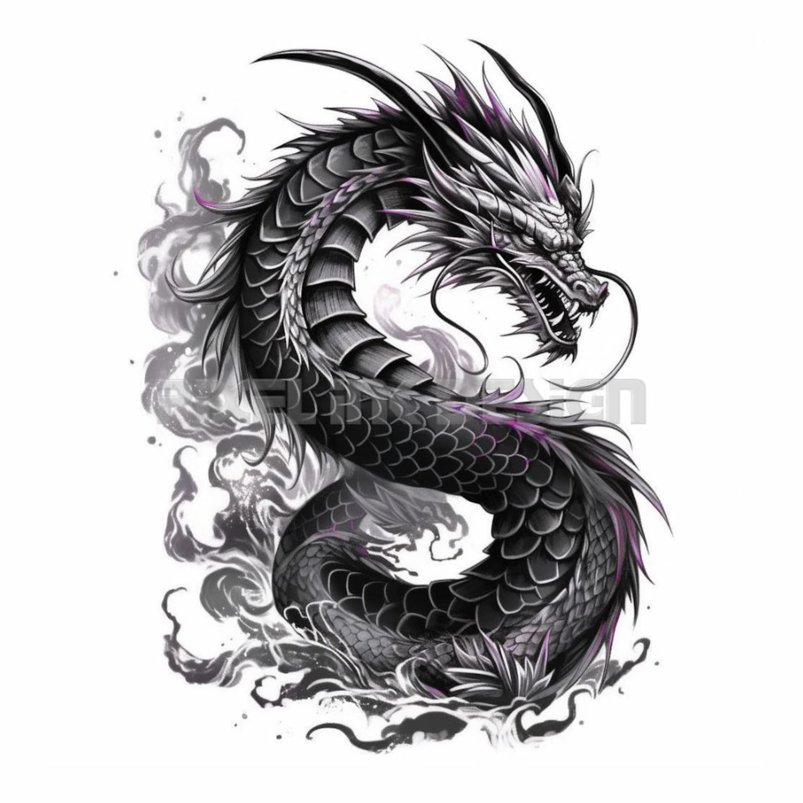 Dragon Tattoo Design - Download High Resolution Digital Art PNG ...