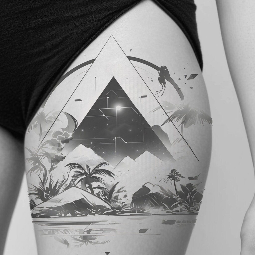 Egyptian Piramides Tattoo Design Download High Resolution Digital Art ...