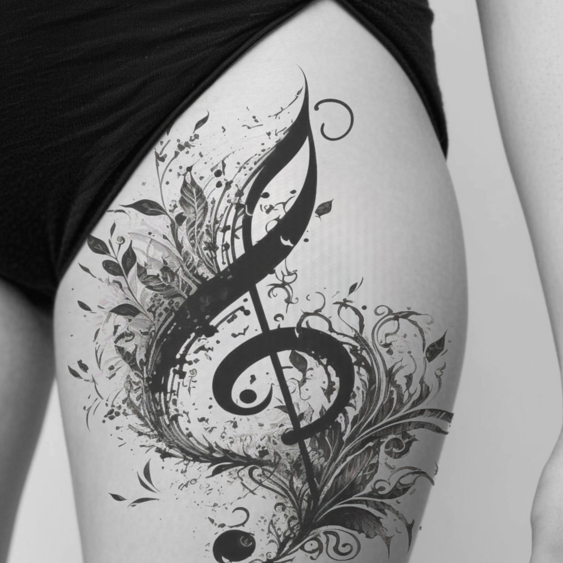 Music Sheet Note Tattoo Design Download High Resolution Digital Art PNG ...