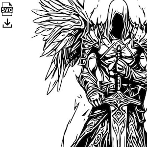 Hooded Angel With Sword Tattoo Design: High-resolution PNG, SVG ...