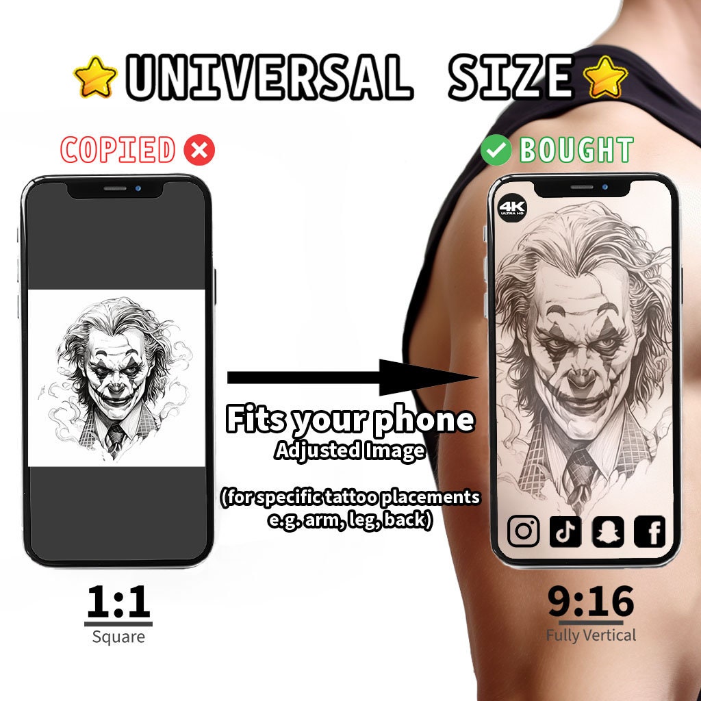 Joker Tattoo Design - White Background - Download High Resolution ...