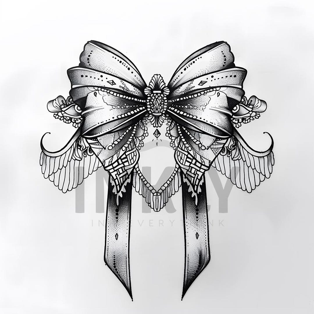 Black Lace Bow Tattoo