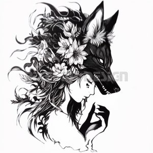 Wolf Tattoo Design Download High Resolution Digital Art PNG Transparent ...