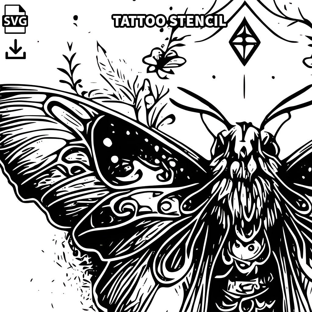 Moth Tattoo Design - Download High Resolution Digital Art PNG ...