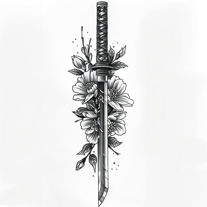 Katana Sword Tattoo Design Download High Resolution Digital Art PNG ...
