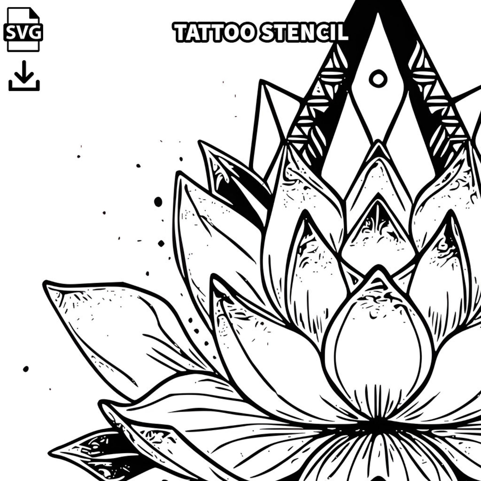 Lotus Flower Tattoo Design - Download High Resolution Digital Art PNG ...