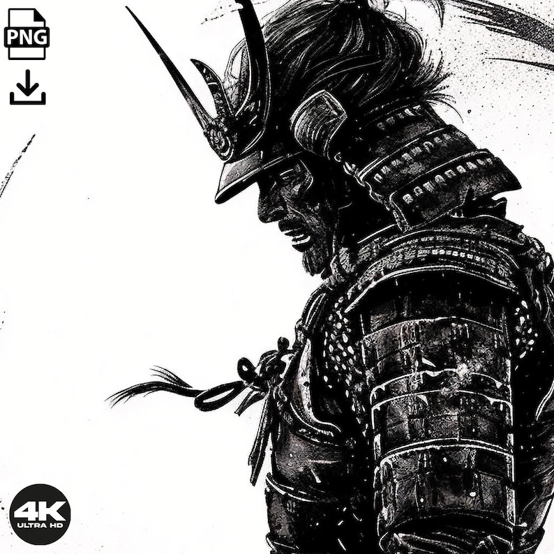 Samurai Warrior Tattoo Design Download High Resolution Digital Art PNG ...