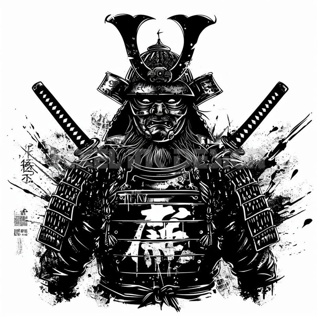 Black Samurai Tattoo Design Download High Resolution Digital Art PNG ...