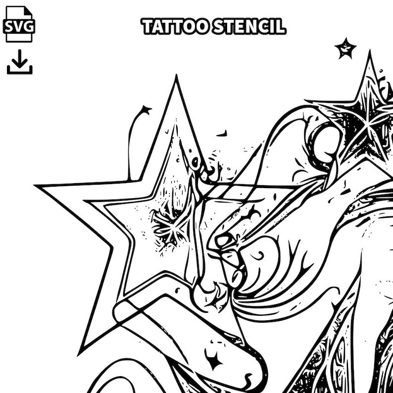 Stars Tattoo Design Download High Resolution Digital Art PNG ...