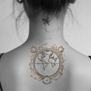 Vintage Map Tattoo Design - Download High Resolution Digital Art PNG ...