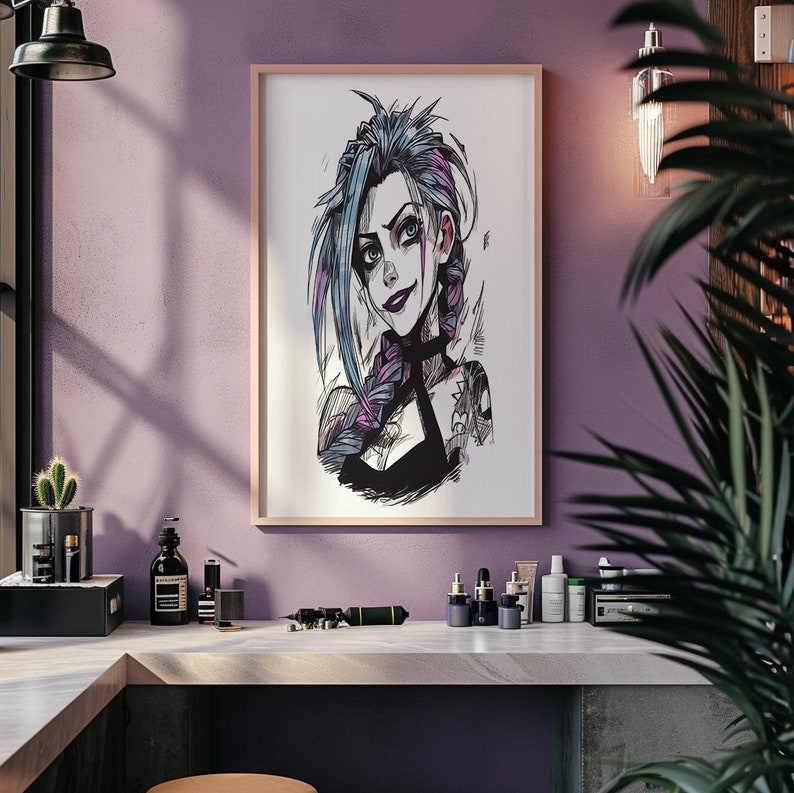 Jinx Tattoo Design Download High Resolution Digital PNG Art on White ...