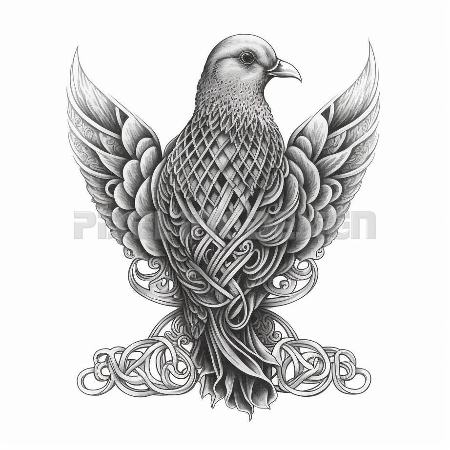 Transparent Dove Tattoo Design Download High Resolution Digital Art PNG ...