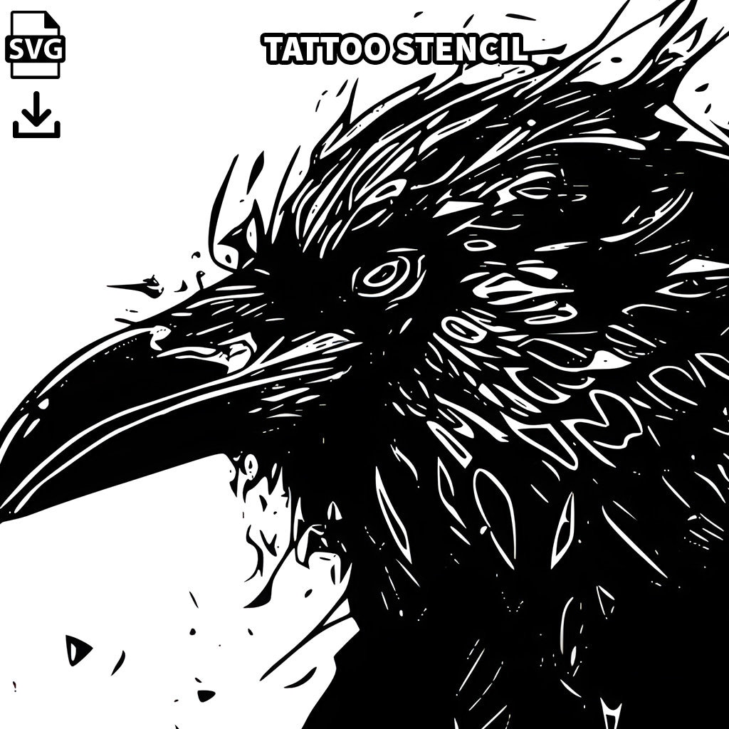 Raven Tattoo Design Download High Resolution Digital Art PNG ...