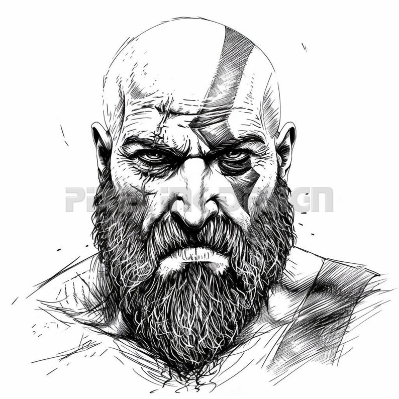 Kratos God of War Tattoo Design Download High Resolution Digital Art ...