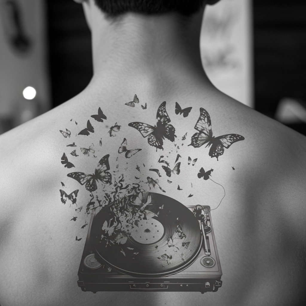 Record Player Tattoo Design Download High Resolution Digital Art PNG ...