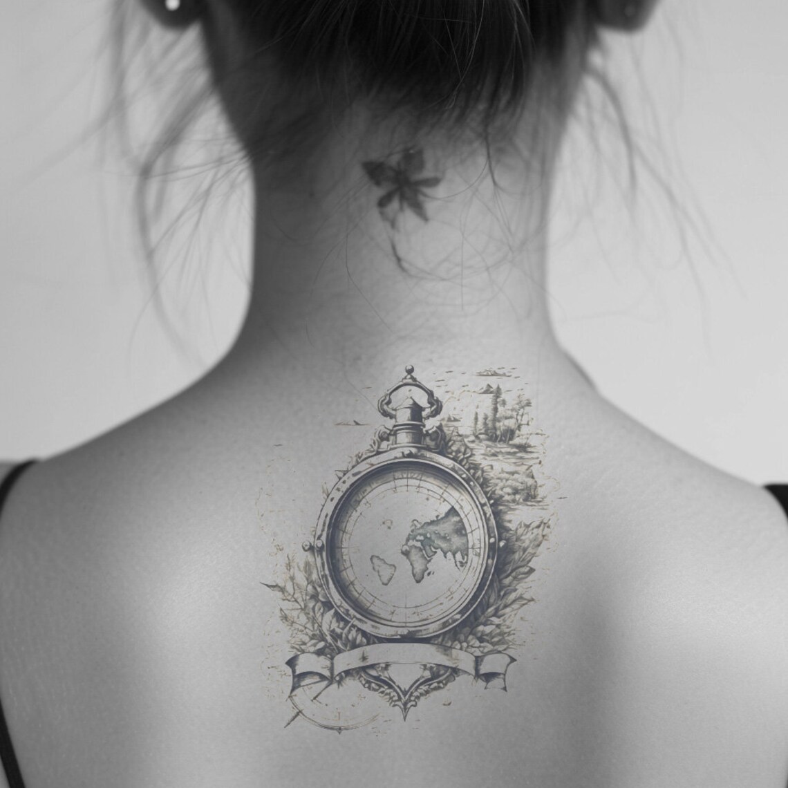 Vintage Map Tattoo Design Download High Resolution Digital Art PNG ...