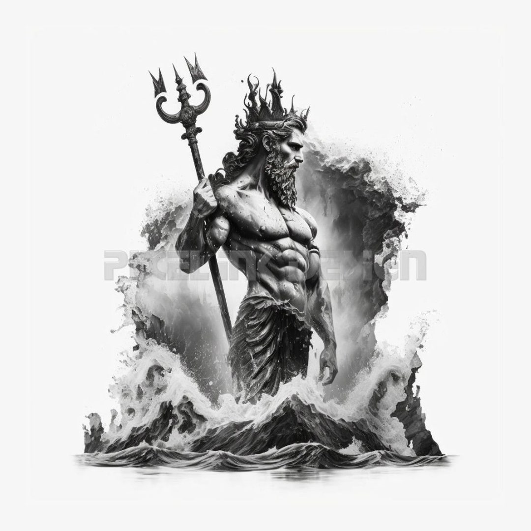 Poseidon Tattoo Design - Download High Resolution Digital Art PNG ...