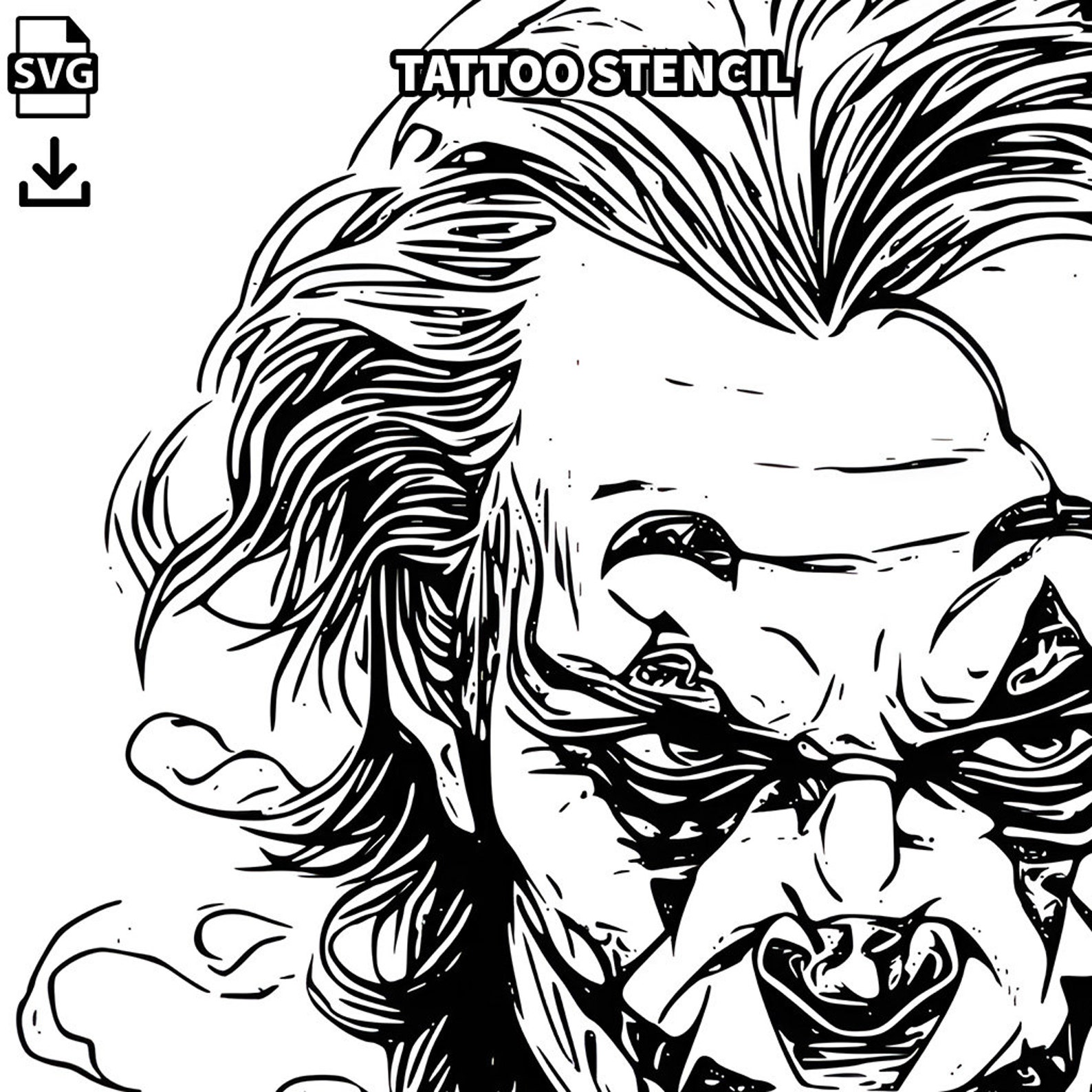 Joker Tattoo Design - White Background - Download High Resolution ...