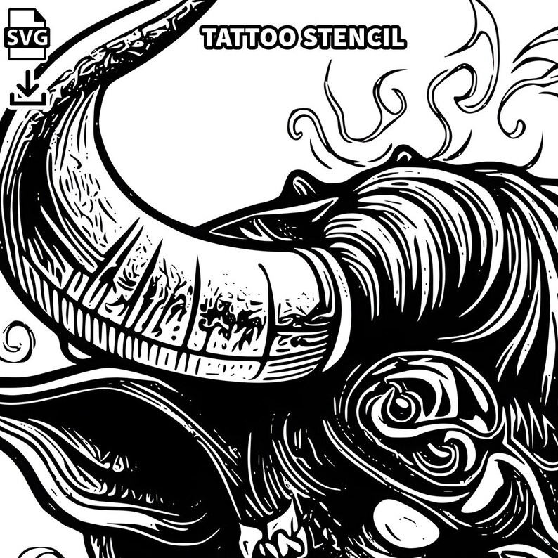 Diseño de tatuaje de toro Descargar arte digital de alta resolución PNG ...