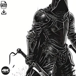 Hooded Knight Tattoo Design - Download High Resolution Digital Art PNG ...