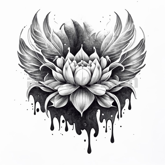 Lotus Flower Tattoo Stencils For Men