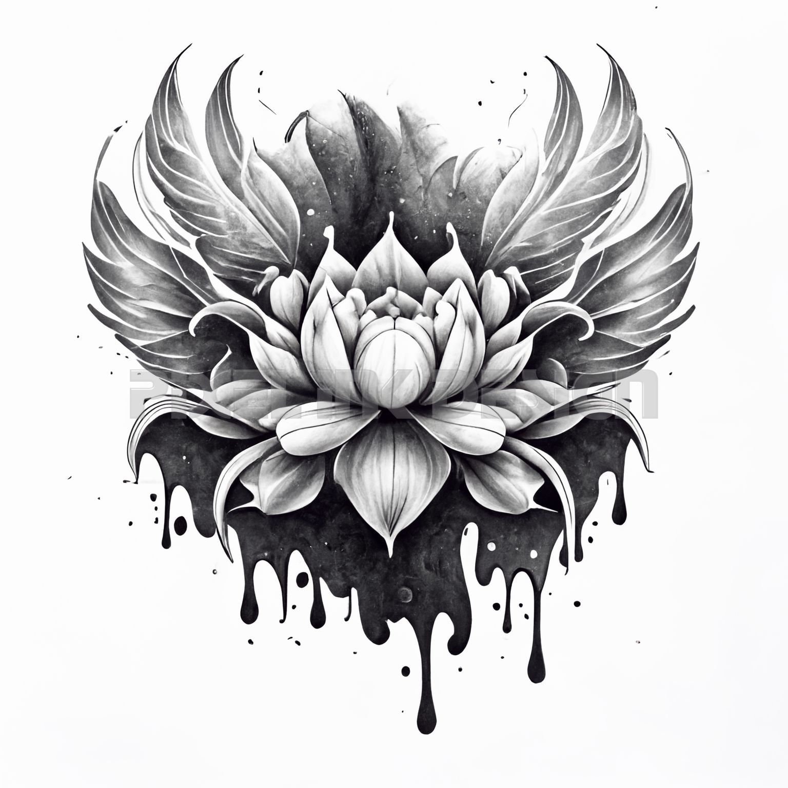 Lotus Flower Tattoo Design Download High Resolution Digital Art PNG ...