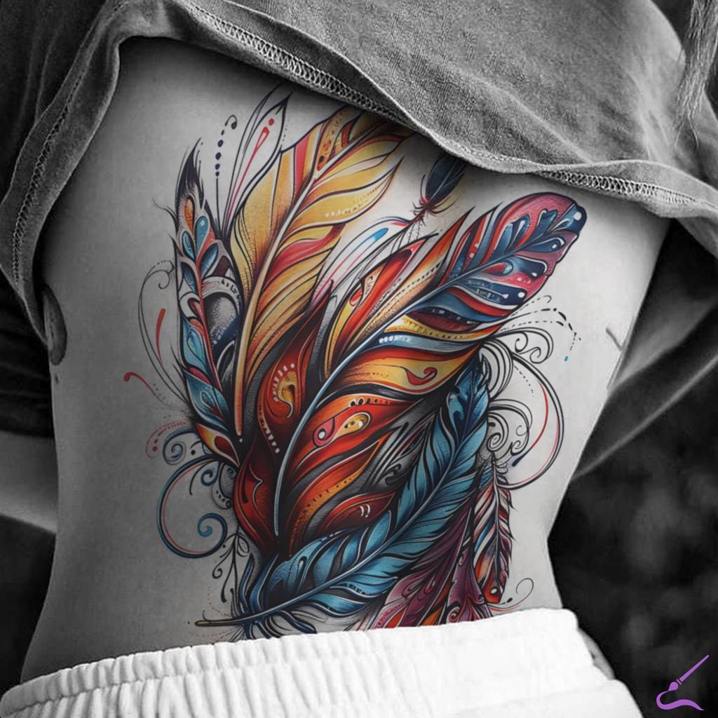 Traditional Feather Tattoo