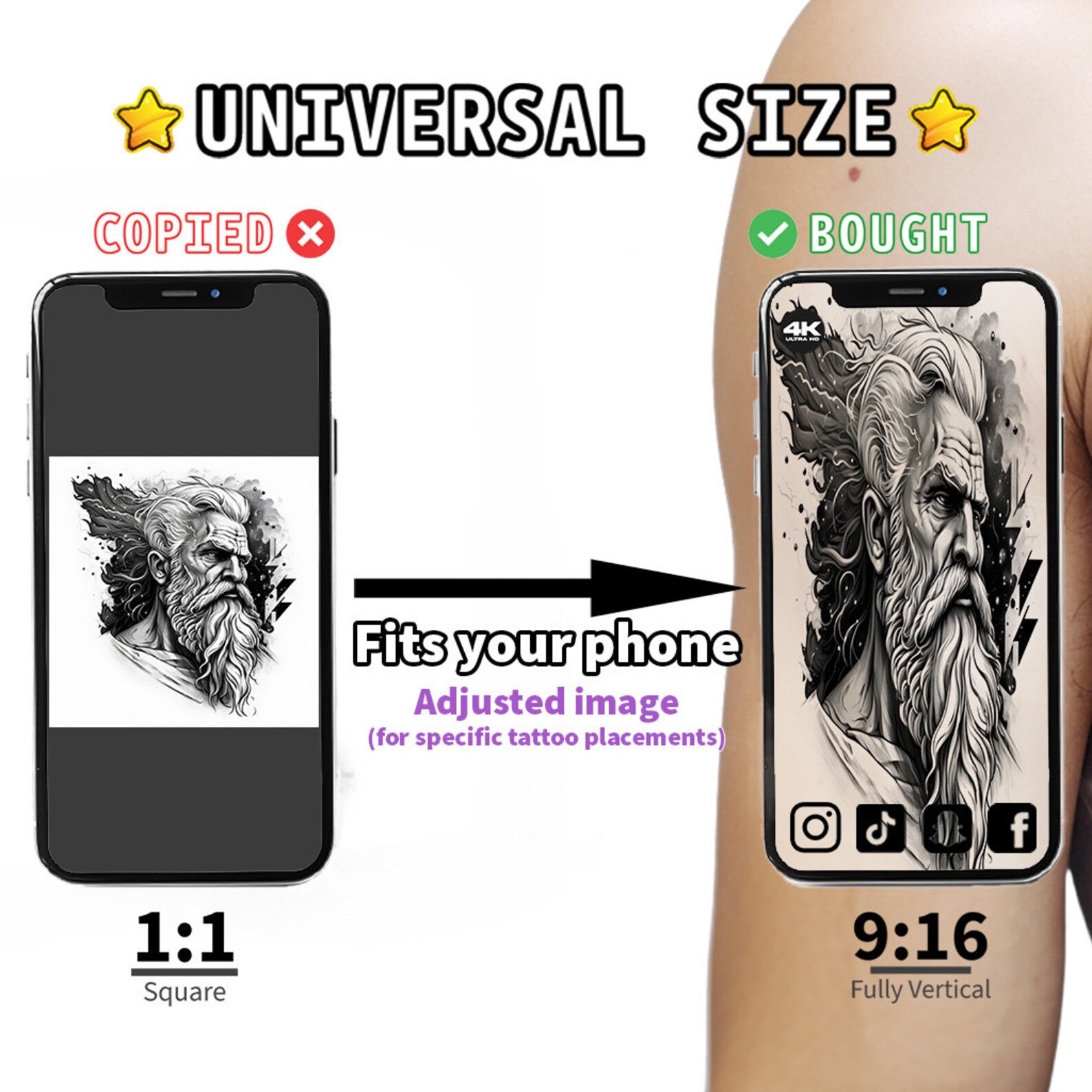 Majestic Zeus Tattoo Design Download High Resolution Digital Art PNG ...