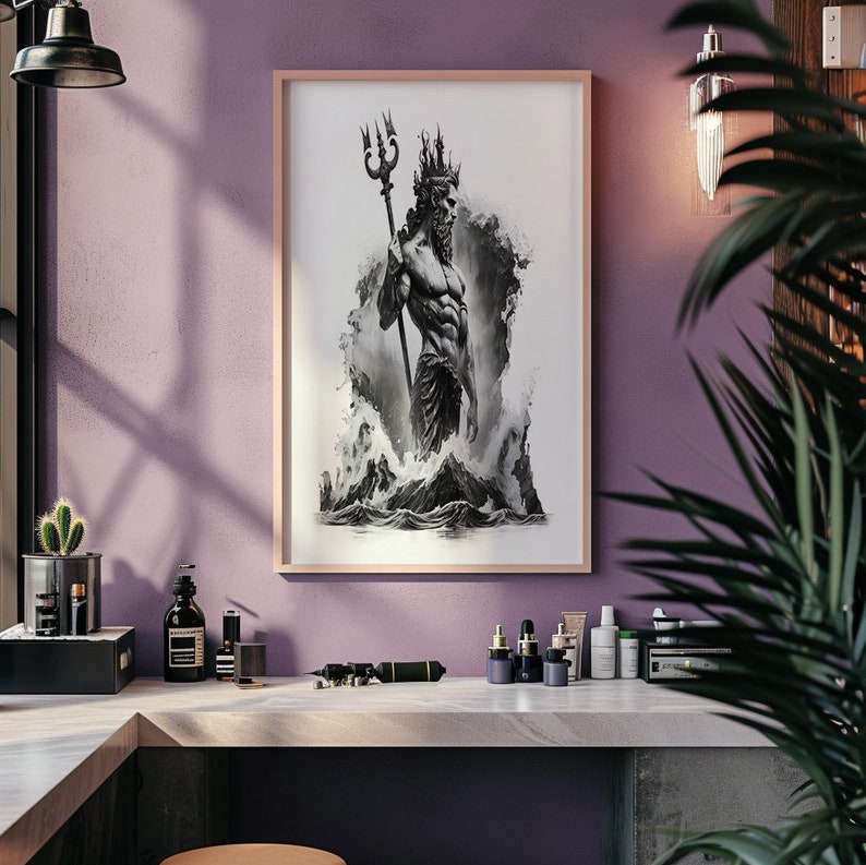 Poseidon Tattoo Design - Download High Resolution Digital Art PNG ...