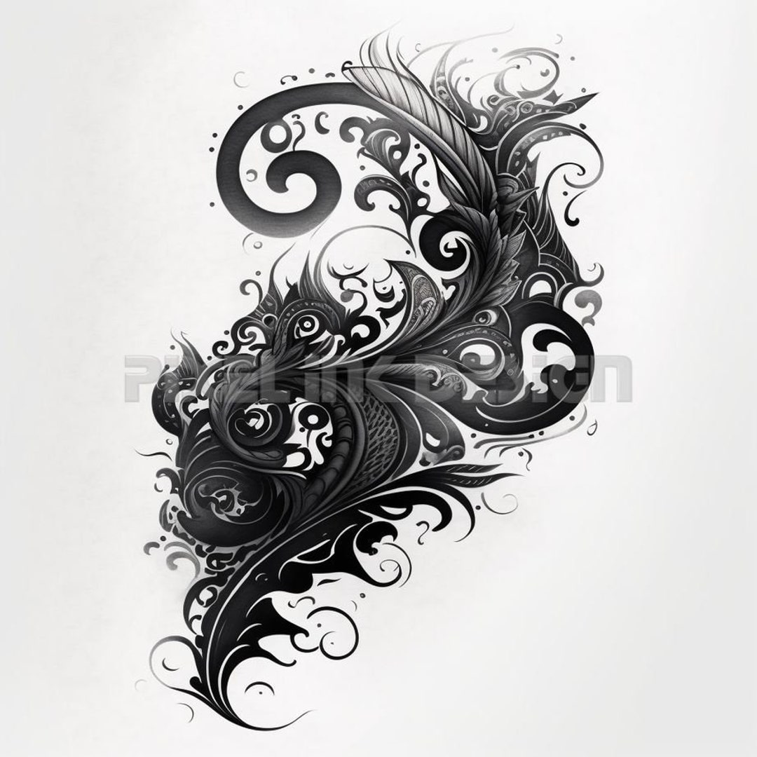 Ornamental Tattoo Design White Background Download Detailed High ...