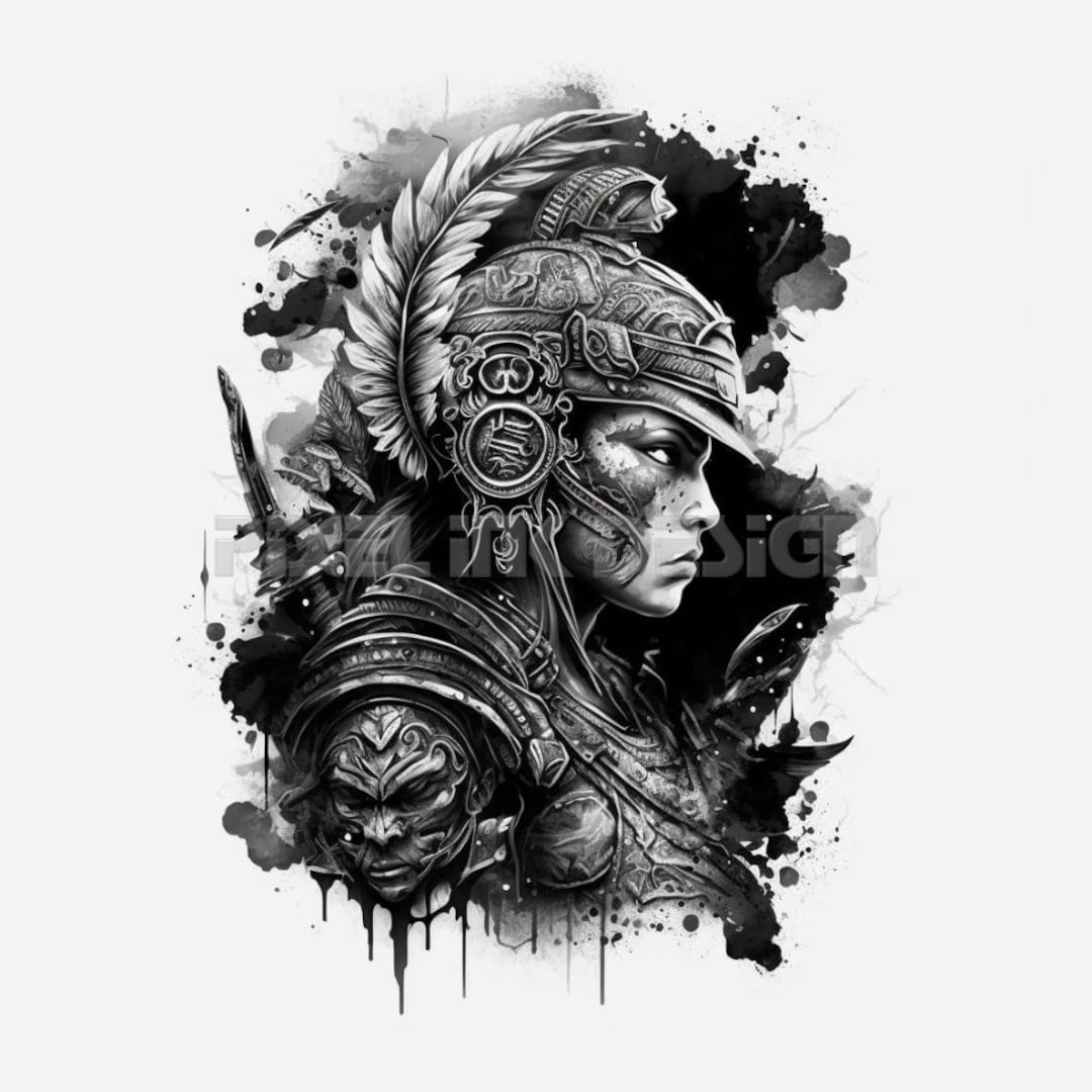 Athena Goddess of War Tattoo Design - Download High Resolution Digital ...