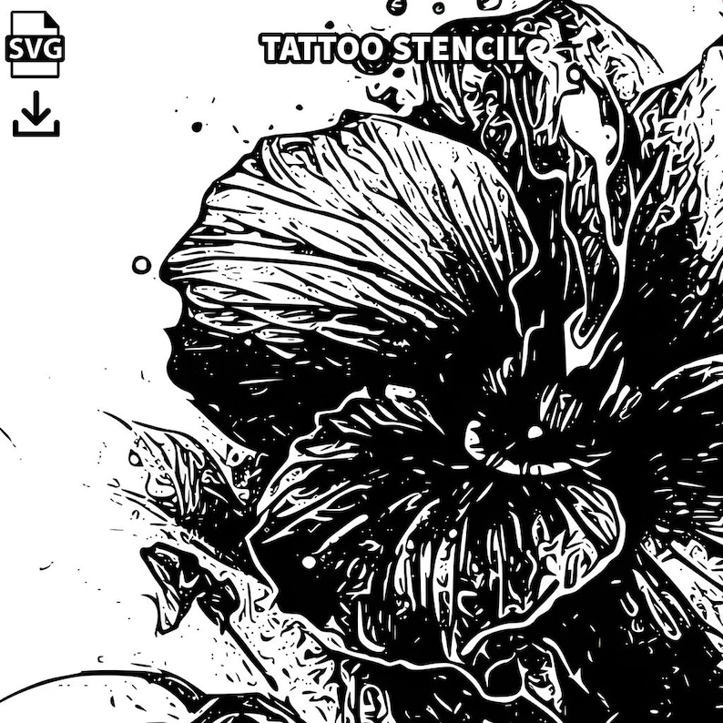 Violet Flower Tattoo Design Download High Resolution Digital Art PNG ...