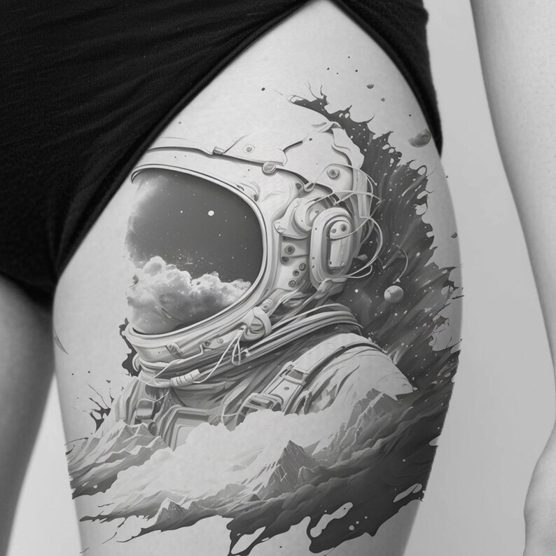 Spaceman Tattoo Design Download High Resolution Digital Art PNG ...