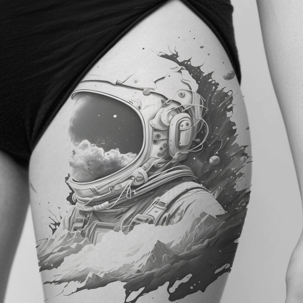 Spaceman Tattoo Design Download High Resolution Digital Art PNG ...