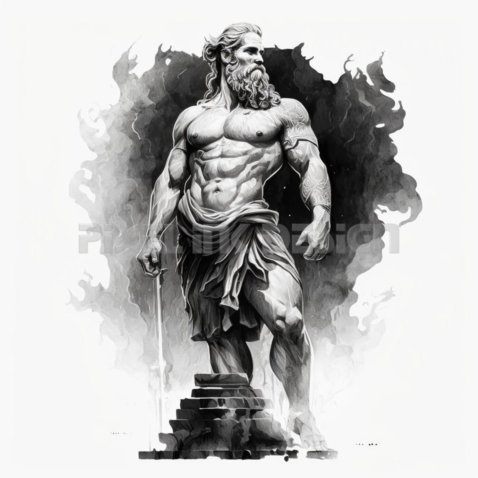 Zeus God of the Sky Tattoo Design - Download High Resolution Digital ...